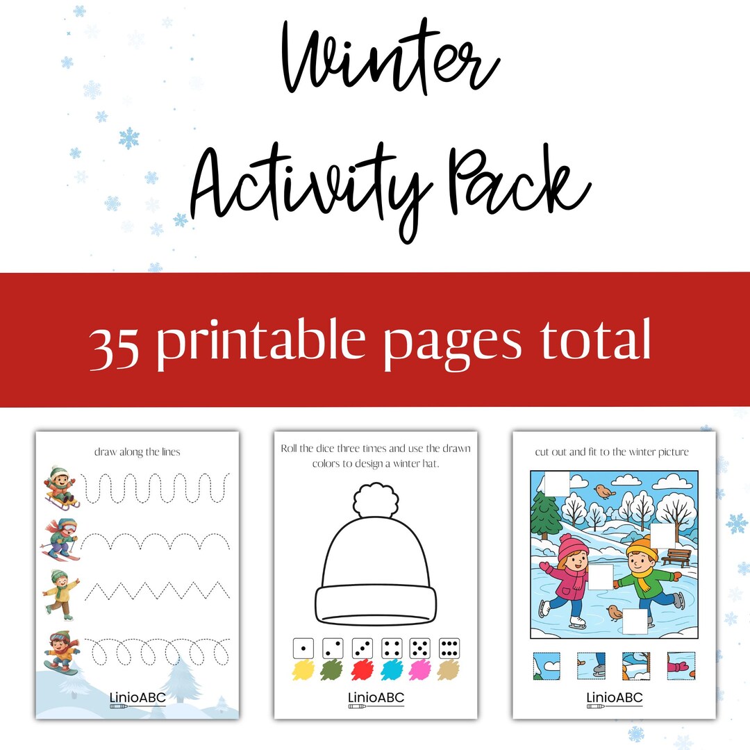 Winter Activity Pack Printable PDF | Preschool Worksheets & Coloring ...