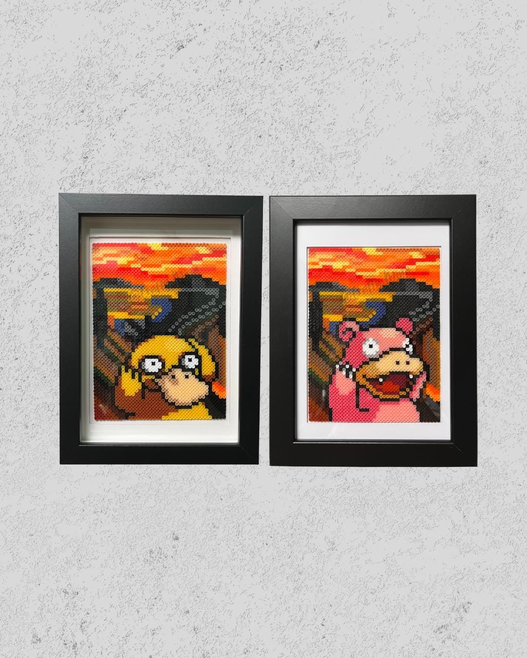 Pokemon Psyduck / Slowpoke "the Scream" Perler | Pixel Art Wall Decor ...