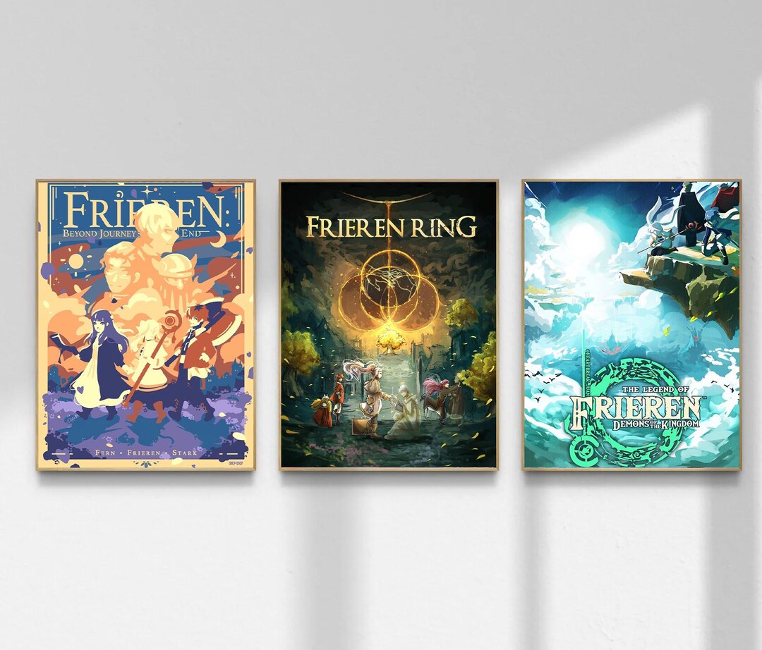 Frieren Beyond Journey's End Anime Poster, Magical Landscape Wall Art ...