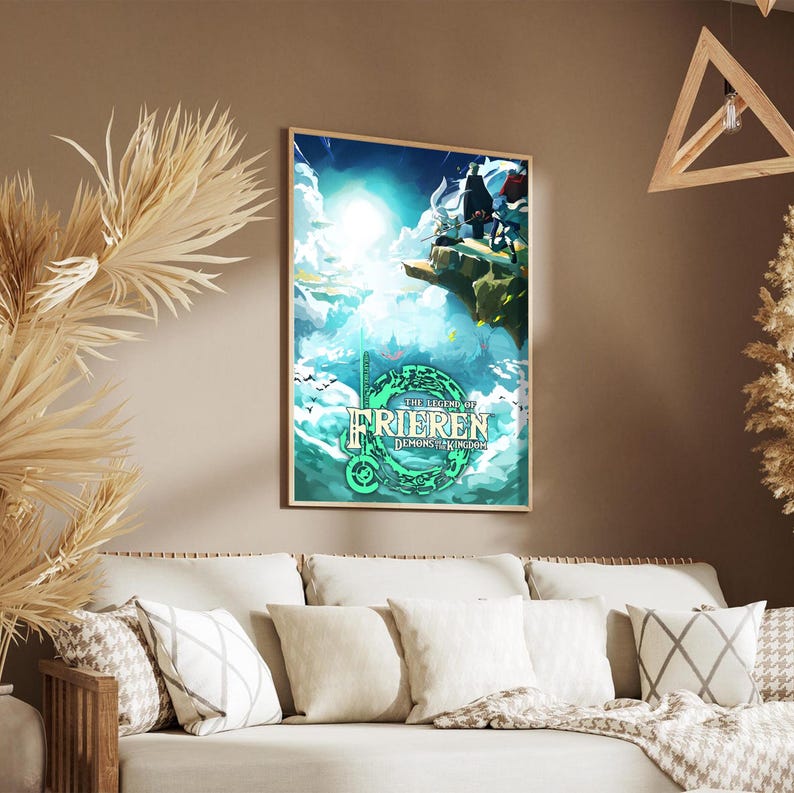 Frieren Beyond Journey's End Anime Poster, Magical Landscape Wall Art ...