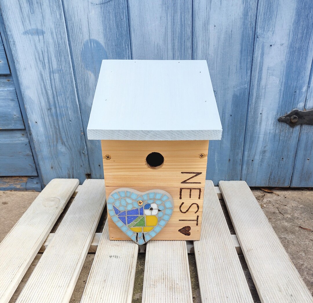 Bird Box Mosaic Bluetit Nest House Garden Decoration - Etsy