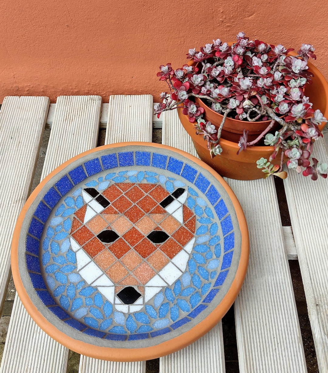 Foraging Fox Mosaic Garden Yard Water Bird Bath Decor - Etsy