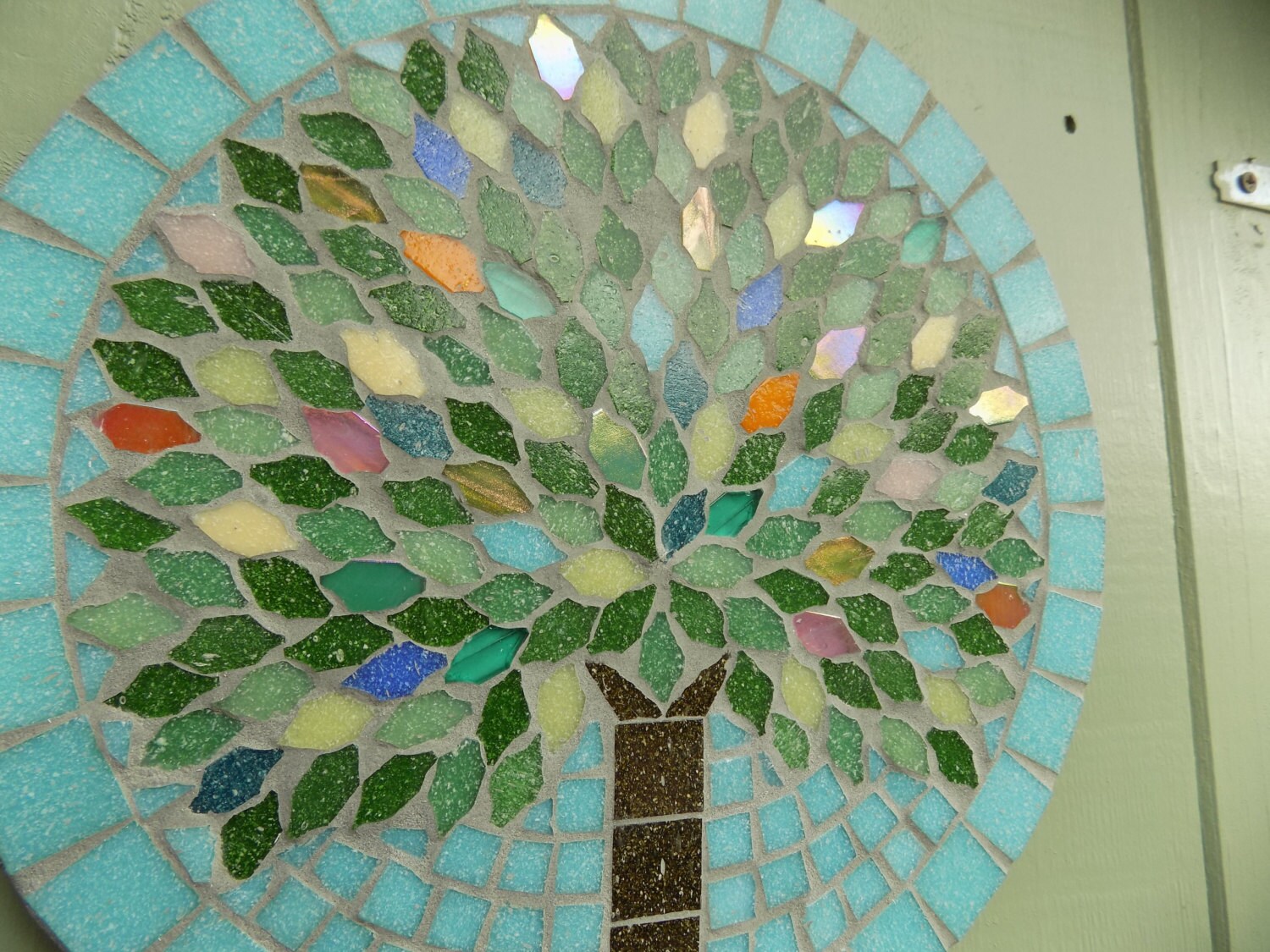 Summer Jewel Tree Mosaic Garden Yard Hanging Plaque Ornament Decoration ...