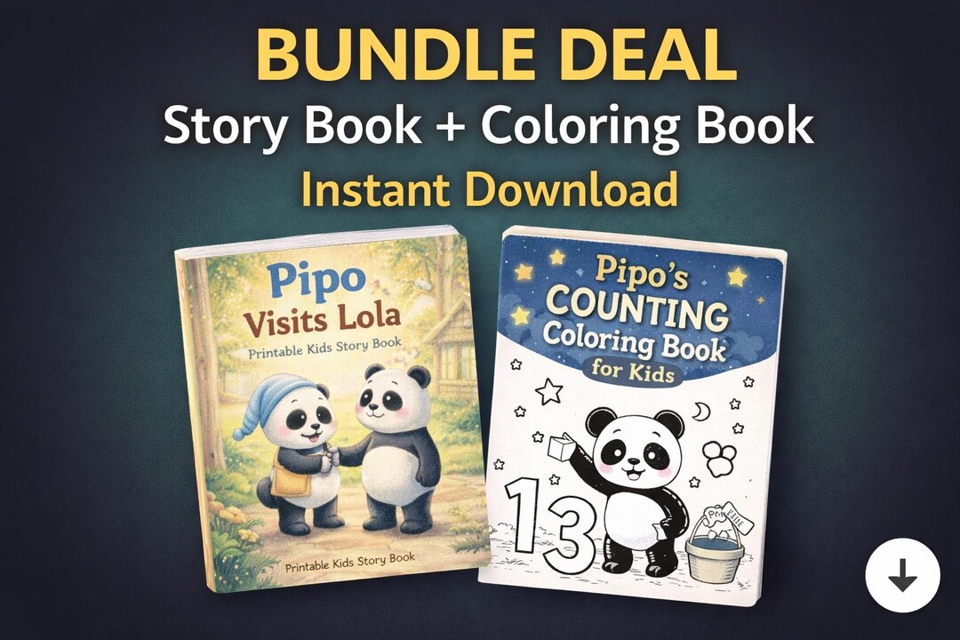 Pipo Visits Lola Bundle | Printable Kids Story Book + Counting Coloring ...