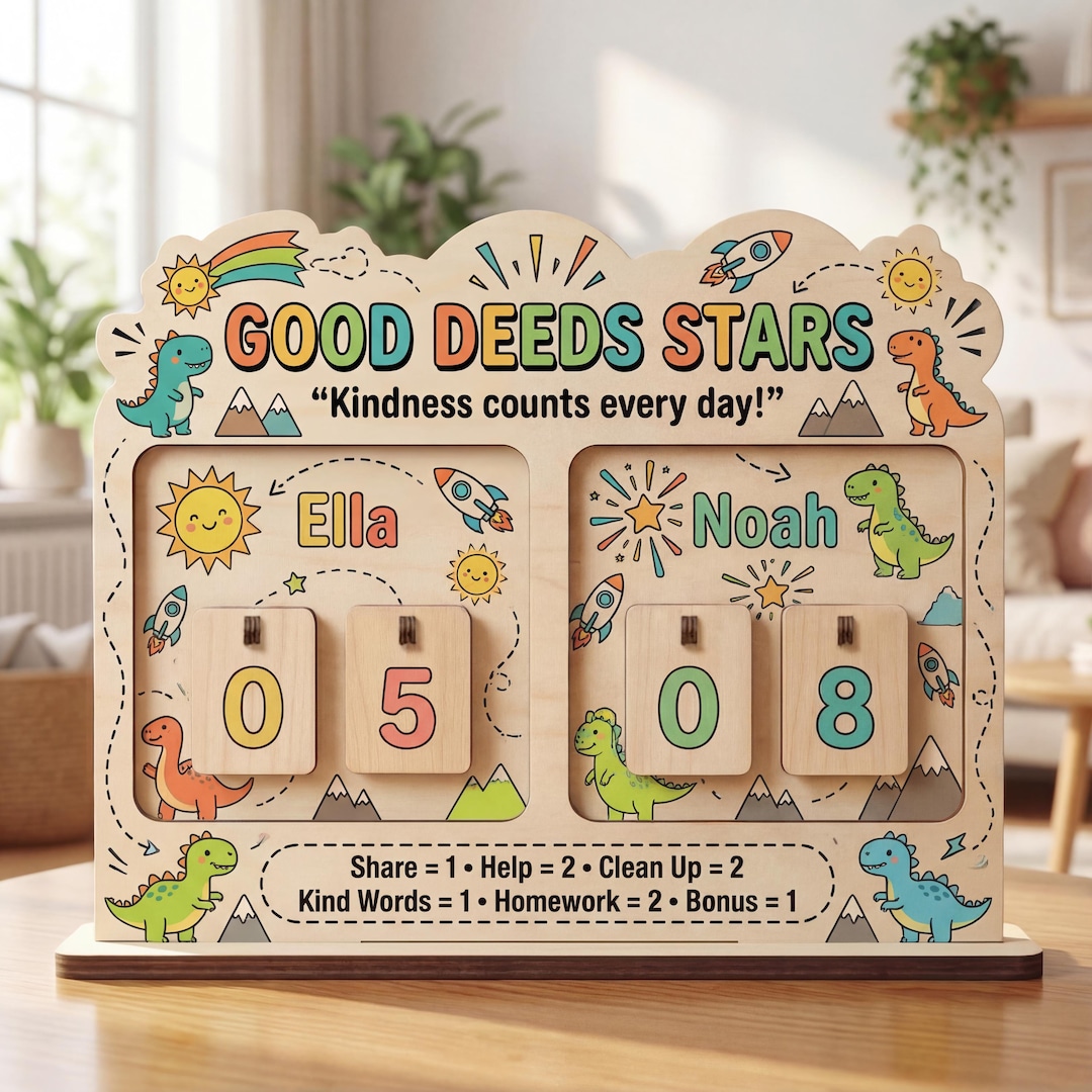 Kids Reward Chart, Good Deeds Tracker, Wooden Kindness Chart - Etsy