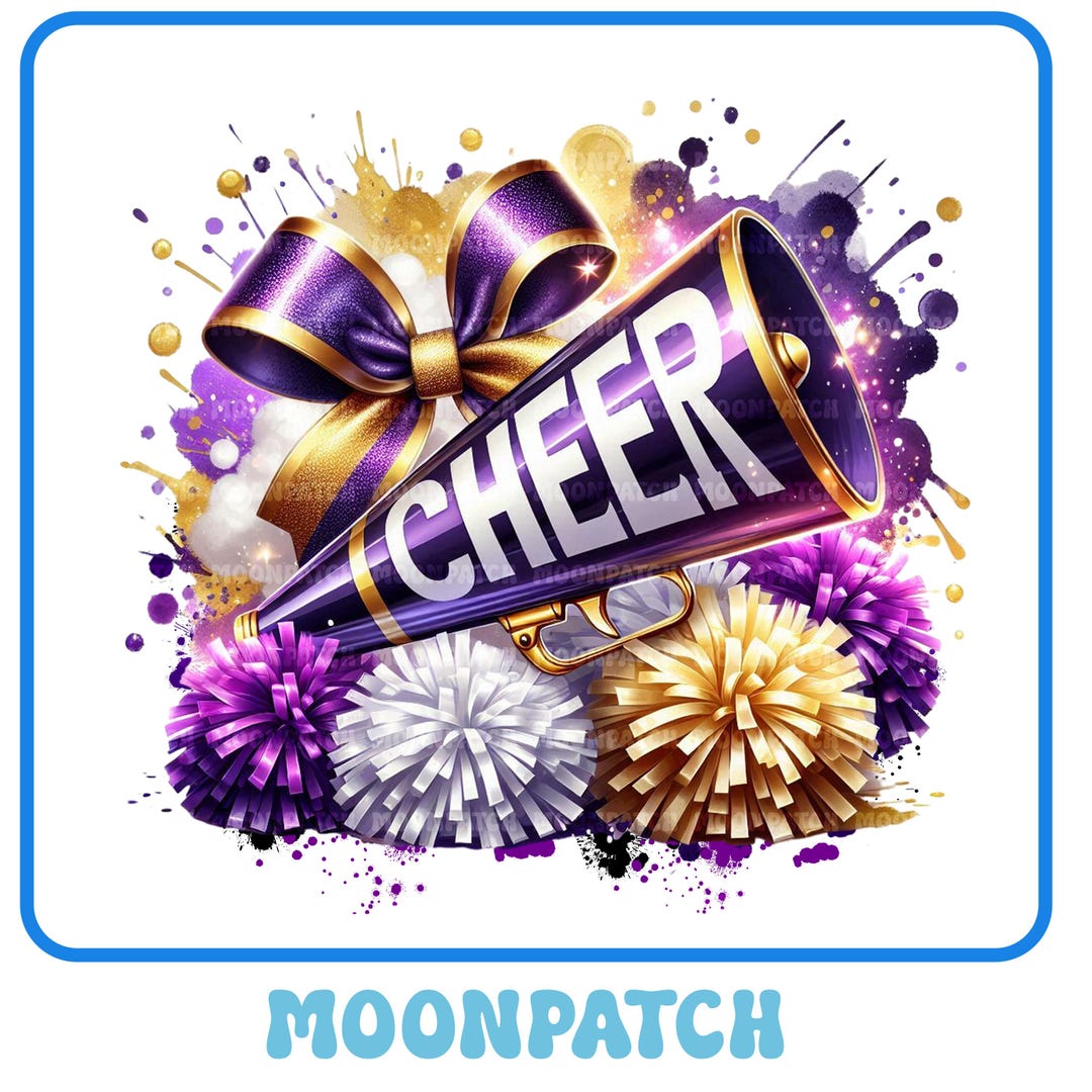 Cheer Purple Gold Watercolor Sublimation Digital Download PNG ...