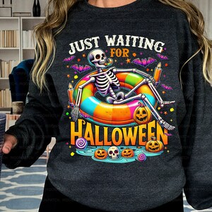 Just Waiting for Halloween PNG, Funny Halloween Png,halloween Pumpkin ...