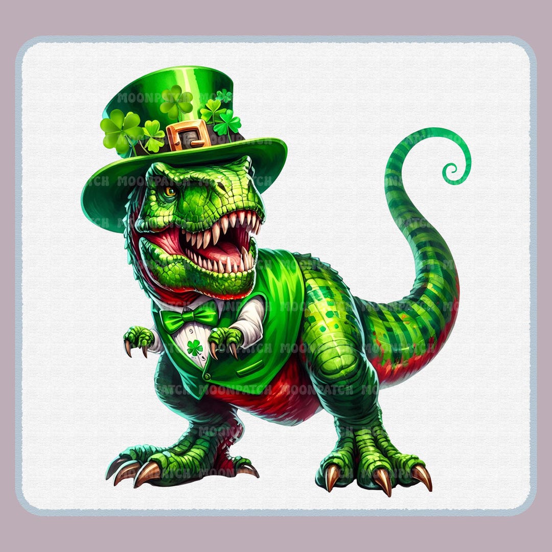 Dinosaurs St Patricks Day Watercolor PNG, Dinosaur ,st Patricks Day PNG ...