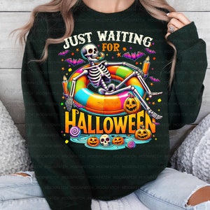 Just Waiting for Halloween PNG, Funny Halloween Png,halloween Pumpkin ...