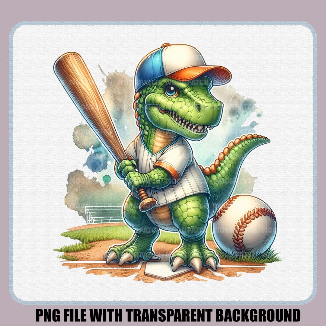 Dinosaur Baseball PNG, Baseball, Retro Baseball Png,baseball Dinosaur ...