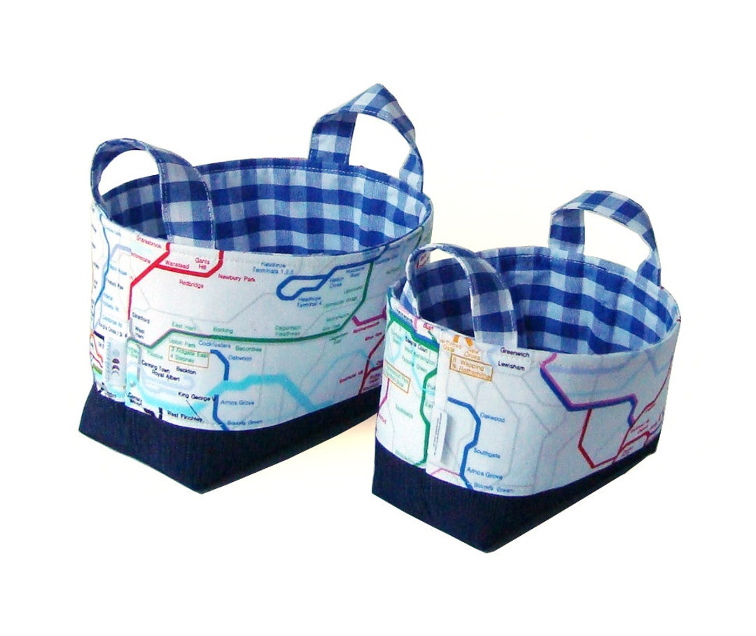 Set of Fabric Baskets Underground - Etsy