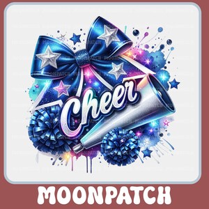 Cheer Blue Watercolor Sublimation Digital Download PNG Cheerleading ...