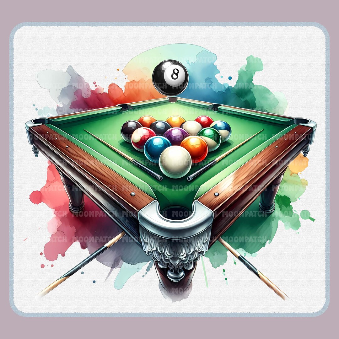 Billiards Png, Sublimation Design, Pool Png, 8 Ball Png, Instant ...