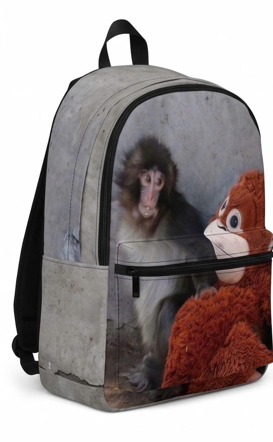 Funny Monkey Backpack, Cute Animal School Bag, Plush Toy Print Backpack ...