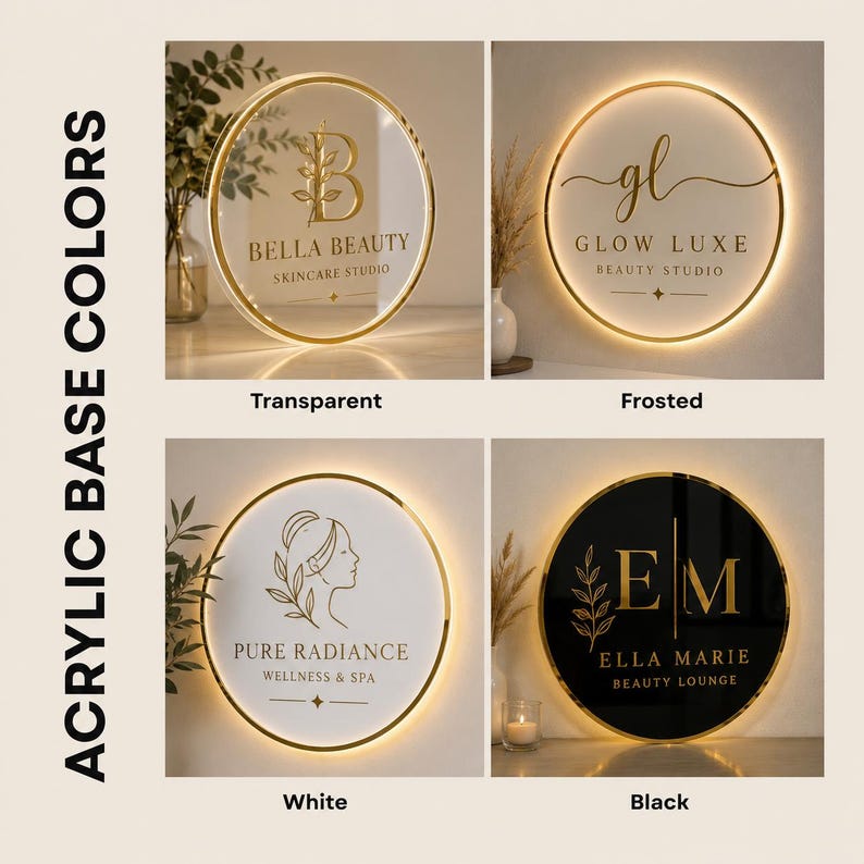 Custom Backlit Acrylic Business Logo Sign, LED Light up Office Wall ...