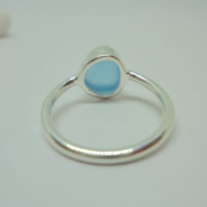 Light Blue Sea Glass Thin Band Ring--sterling Silver Minimalist Beach ...
