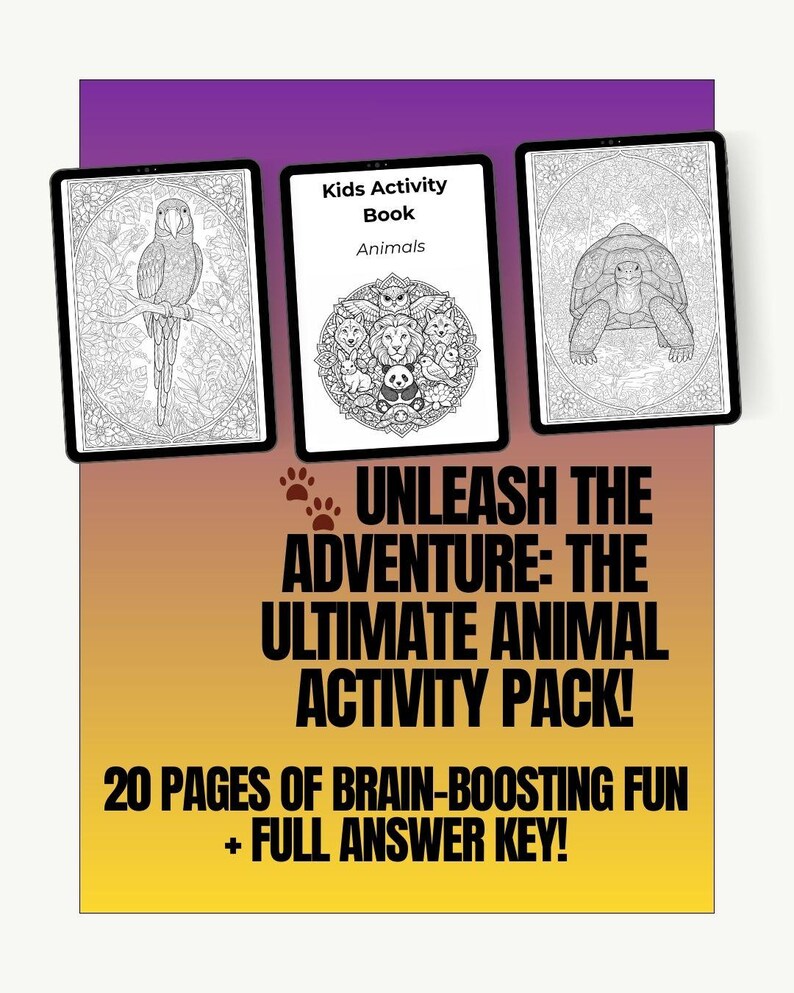 The Ultimate Animal Activity Pack! - Etsy