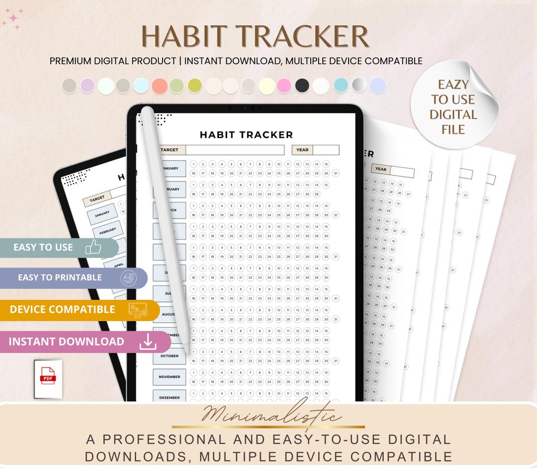 Habit Tracker Printable | Daily and Weekly Habit Tracker ,routine ...