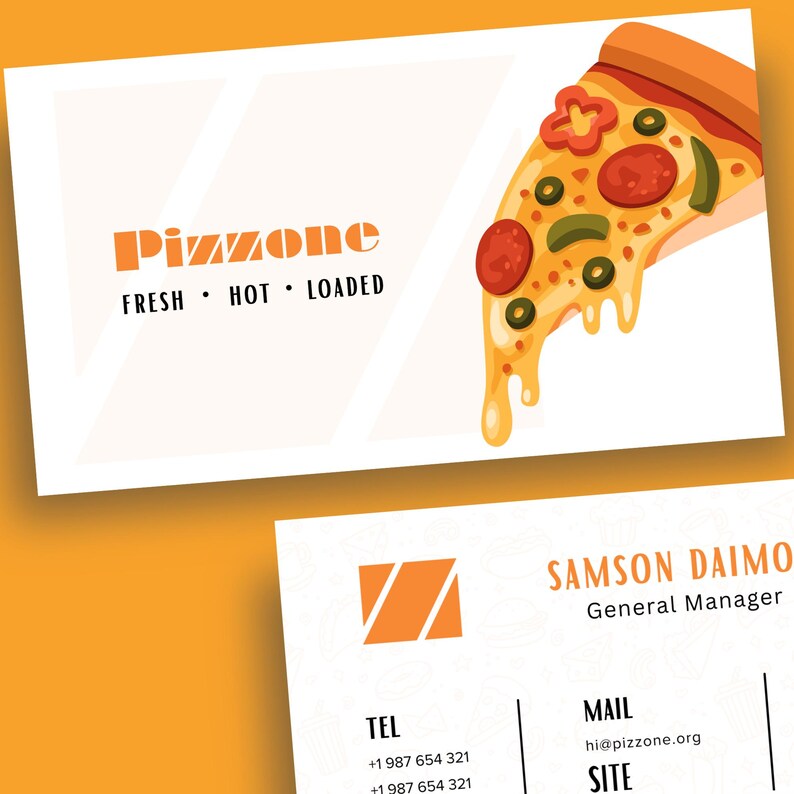 Customizable Fast Food Business Card | Restaurant Card Template ...