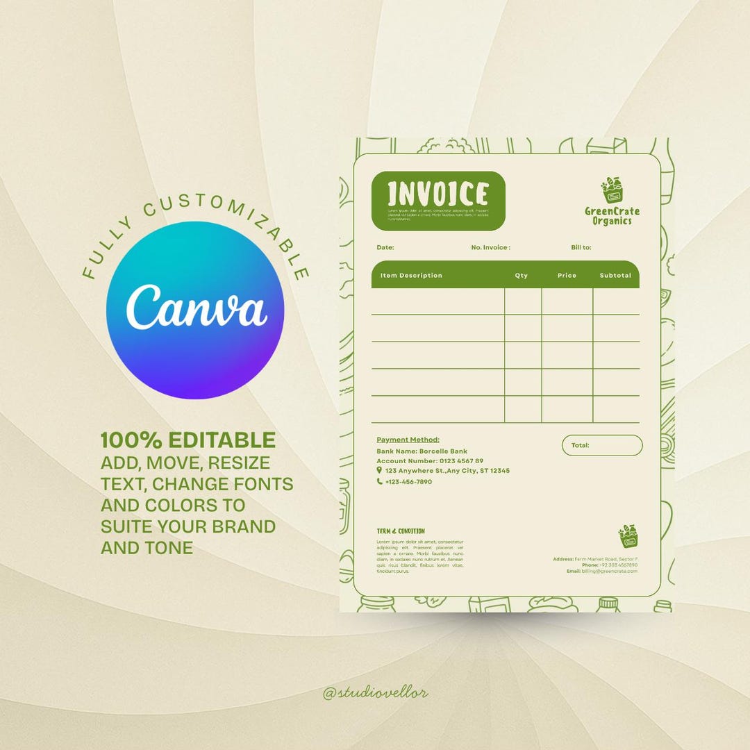 Minimalist Grocery Shop Invoice Template | Modern Supermarket Invoice ...