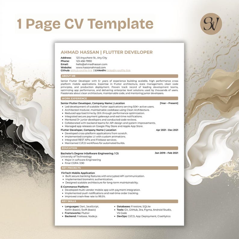 Editable ATS CV Resume Template | Professional Design | Canva Editable ...