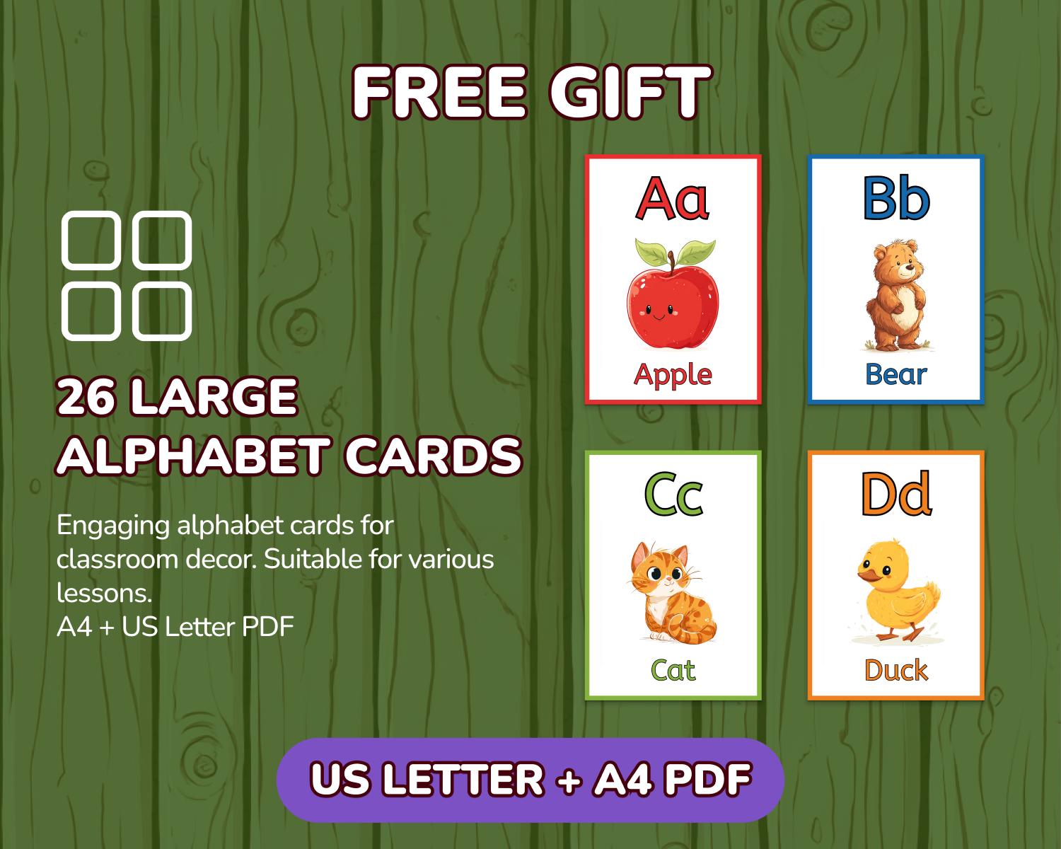 ABC Poster for Preschool, Printable Alphabet A-Z Chart PDF for ...