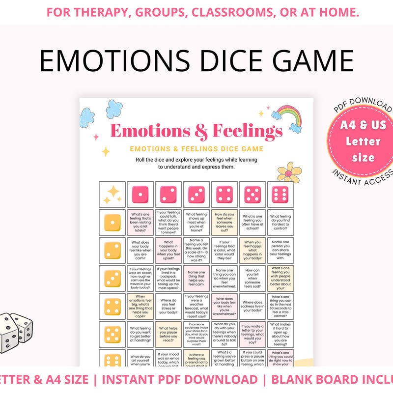 Dice Emotions Game - Etsy