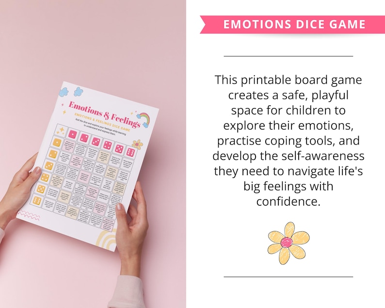 Emotions & Feelings Dice Game for Kids, SEL Activity (digital Download ...