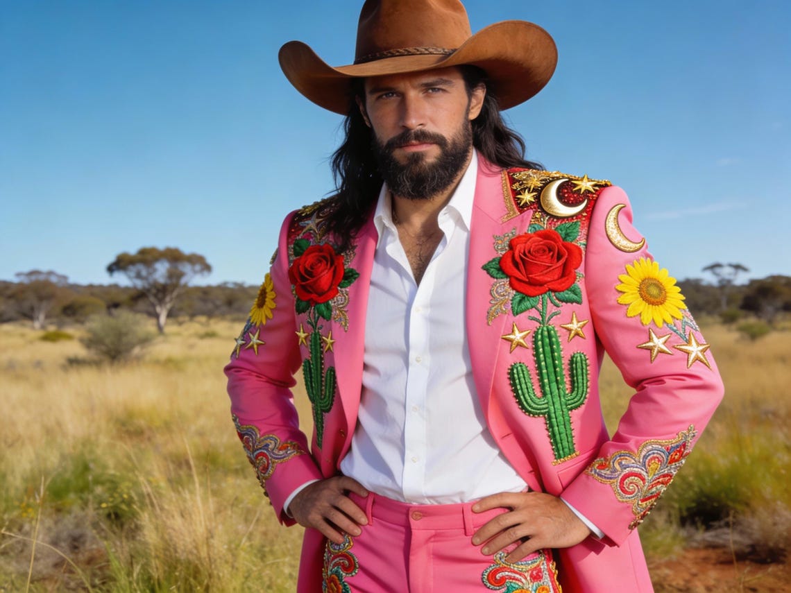 Pink Embroidered Western Suit | Rodeo Cowboy Outfit for Men - Etsy