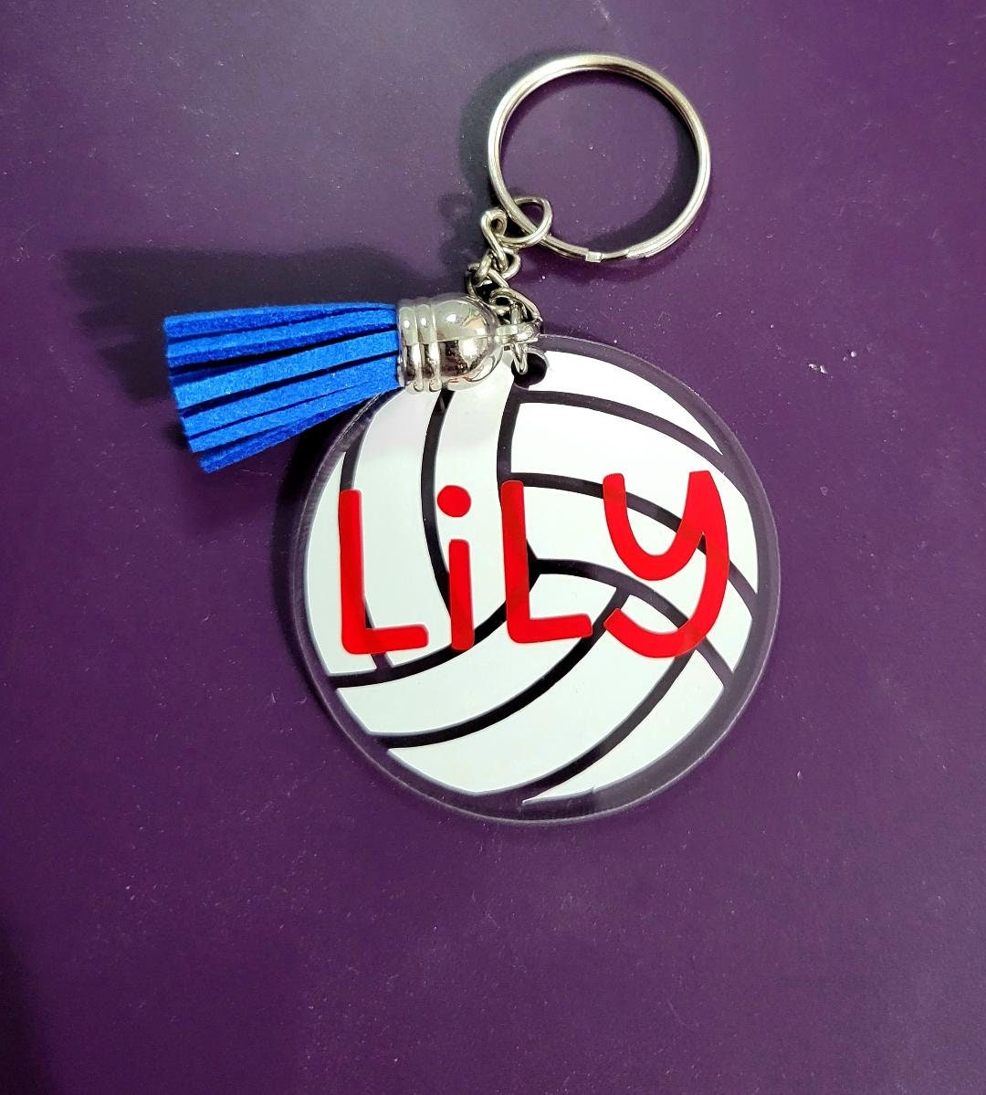 Personalized Volleyball Keychain- Custom Name Keychain/bag Tag - Etsy