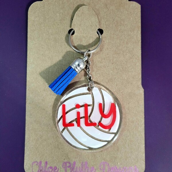 Volleyball Keychains - Etsy