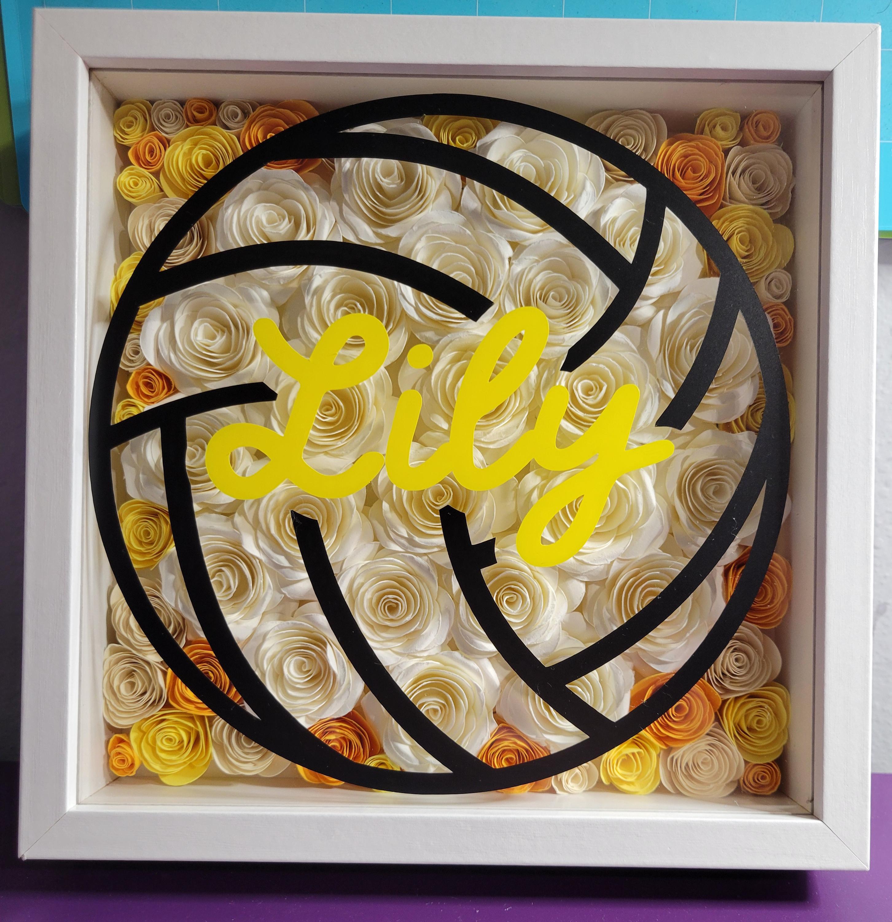 Personalized Volleyball Flower Shadow Box: Custom Keepsake Display - Etsy