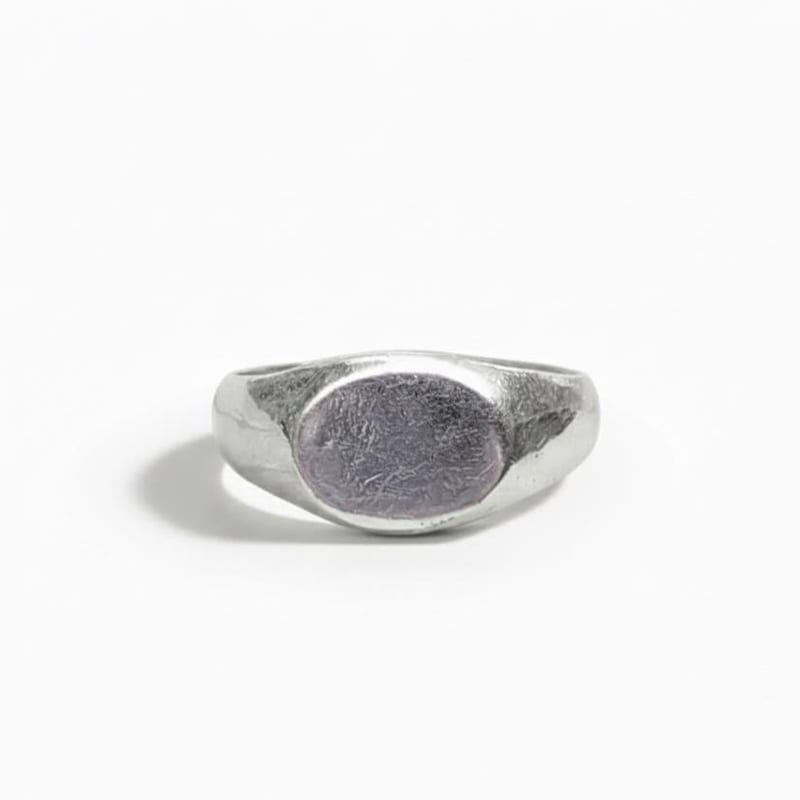Signet Ring Plain Silver - Etsy