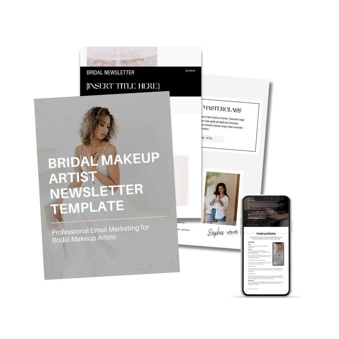 Bridal Makeup Artist Newsletter Template | Client Email Template for ...