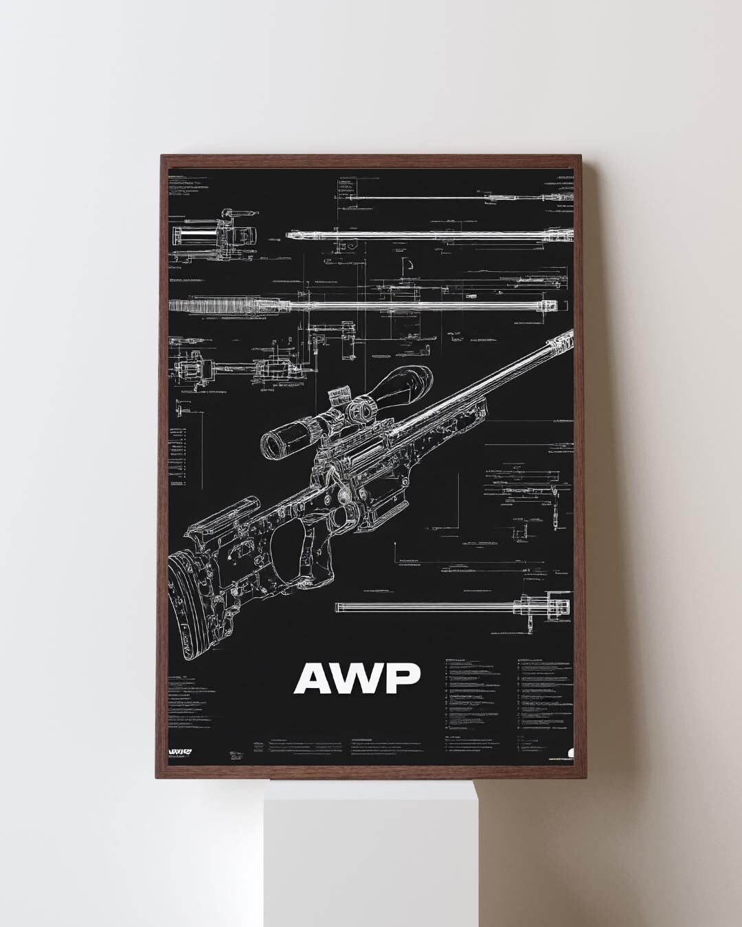 CS2 AWP Blueprint Poster - Counter-strike Inspired Wall Art, Gaming ...
