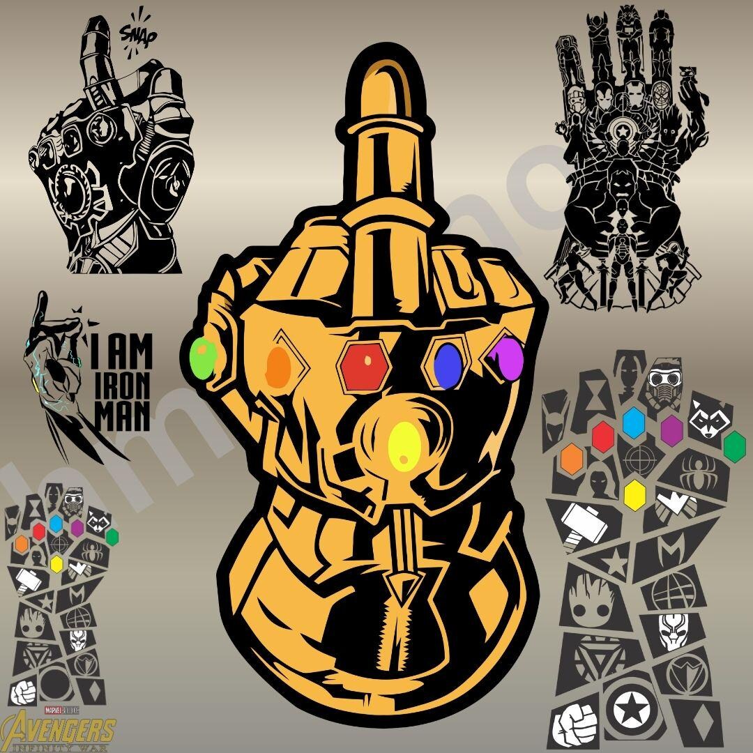 Infinity Gauntlet Middle Finger Art Print, Iron Man Inspired Avengers ...