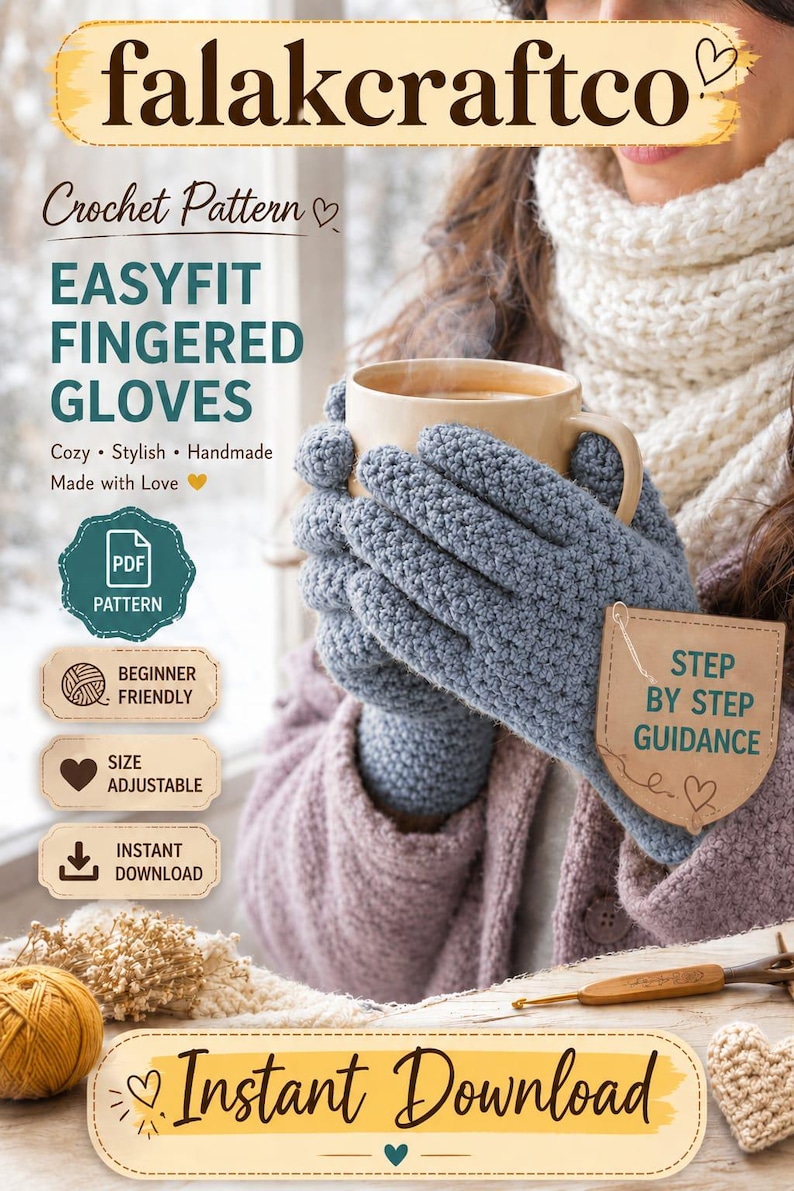 EasyFit Häkelanleitung für Fingerhandschuhe | Anfängerfreundliche ...