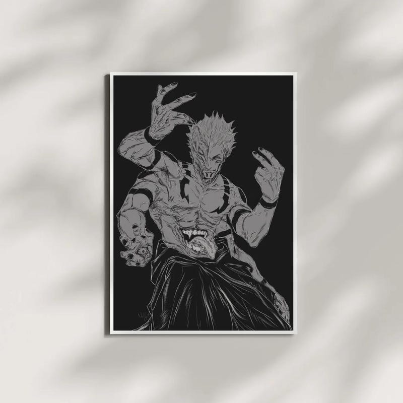Black and White Sukuna - Etsy