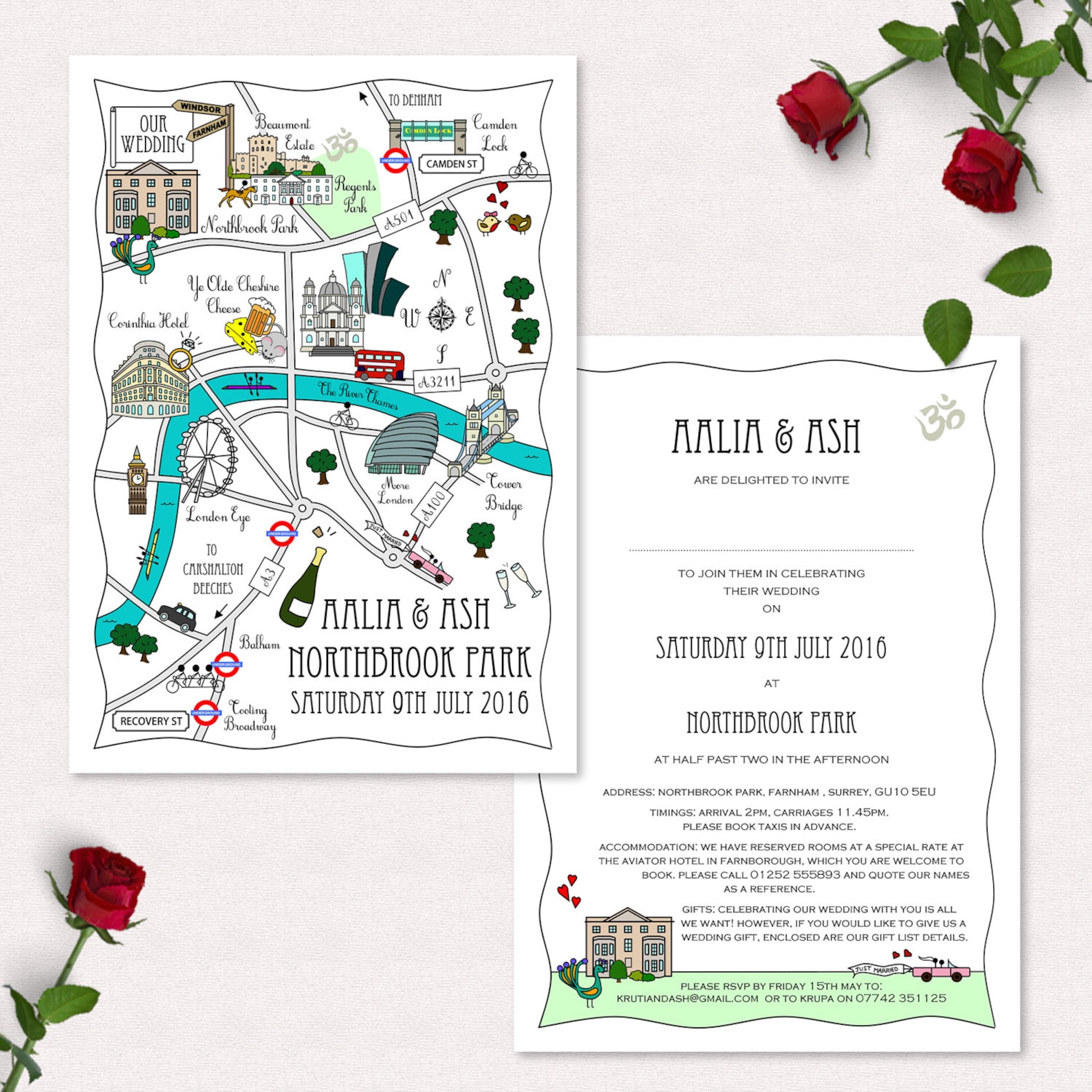Custom Map Wedding Invitation: Unique Square Design - Etsy