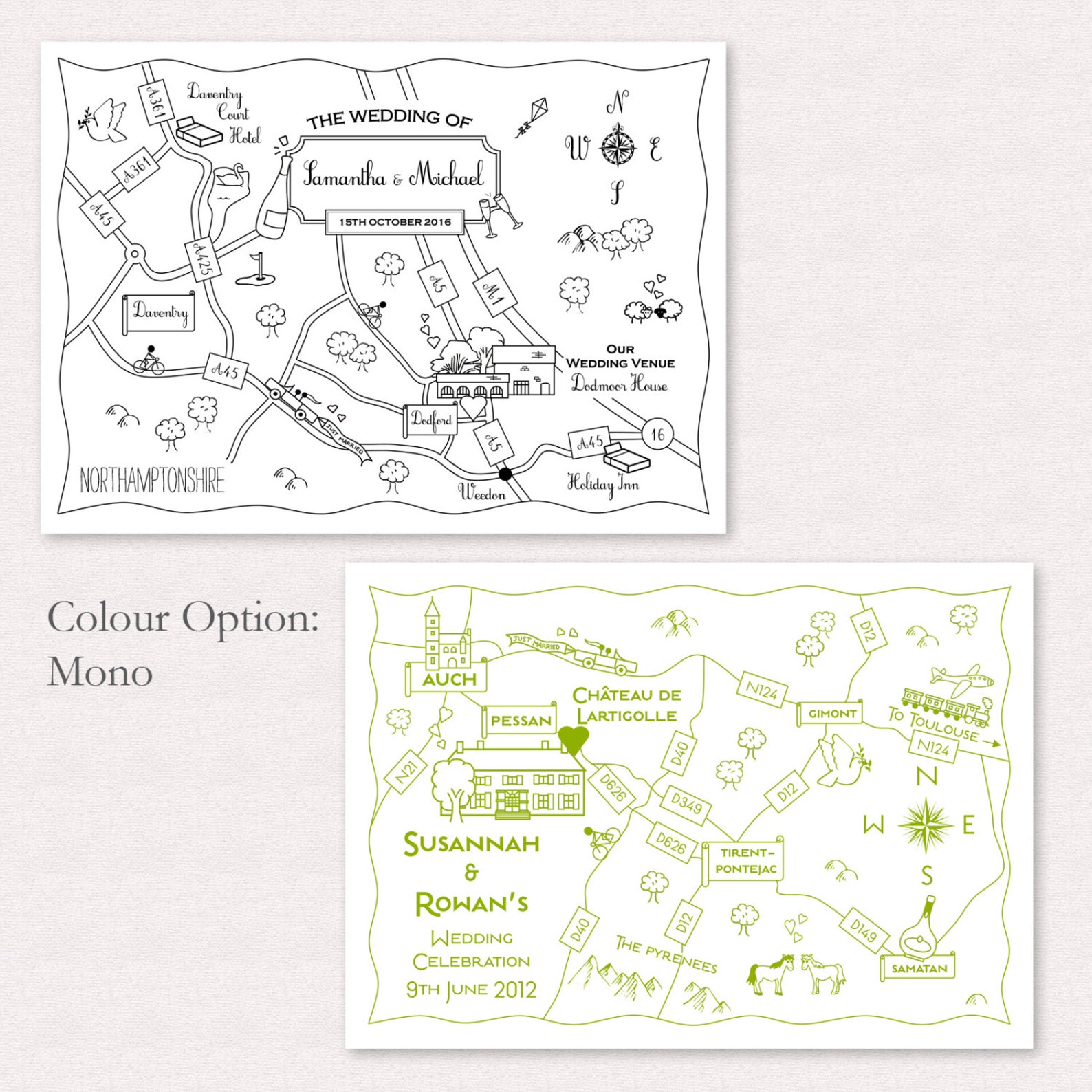 Printable Custom Map Wedding Invitation, Save the Date or Info Card ...