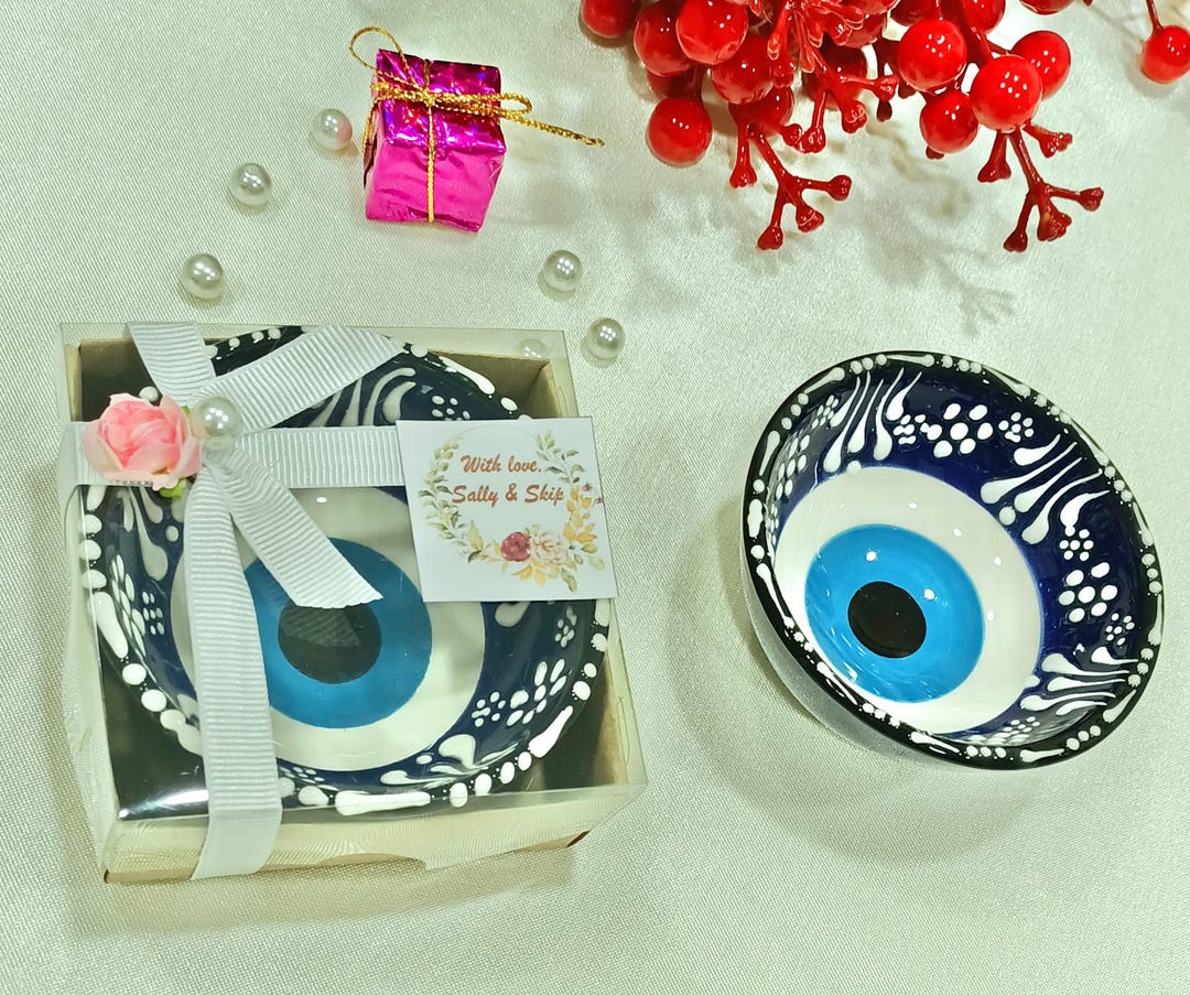 Evil Eye Wedding Party Favors, Handmade Ceramic Bowl, Baby Shower Gifts ...