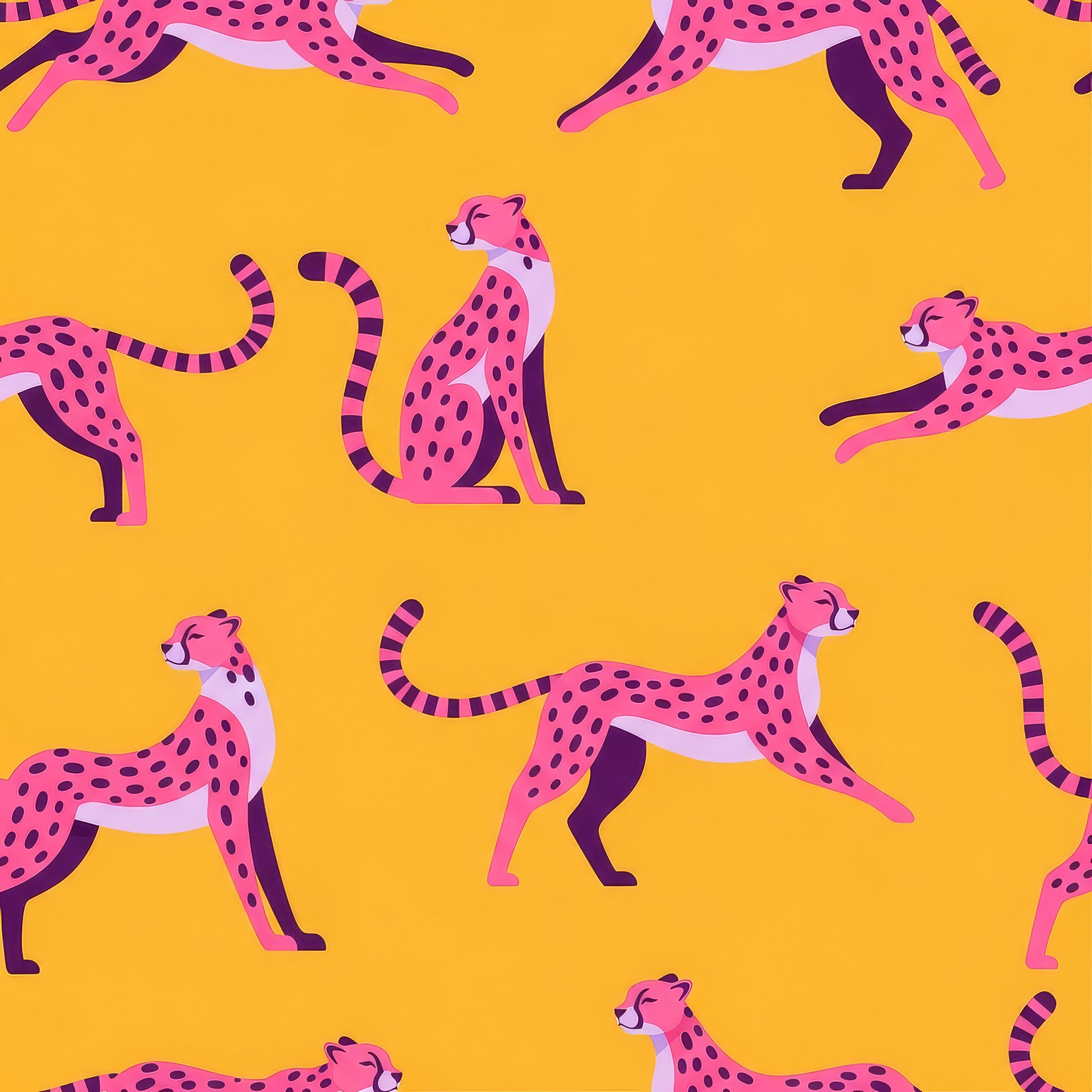 Cheetah Seamless Pattern | Pink Cheetah Parade Digital Paper ...
