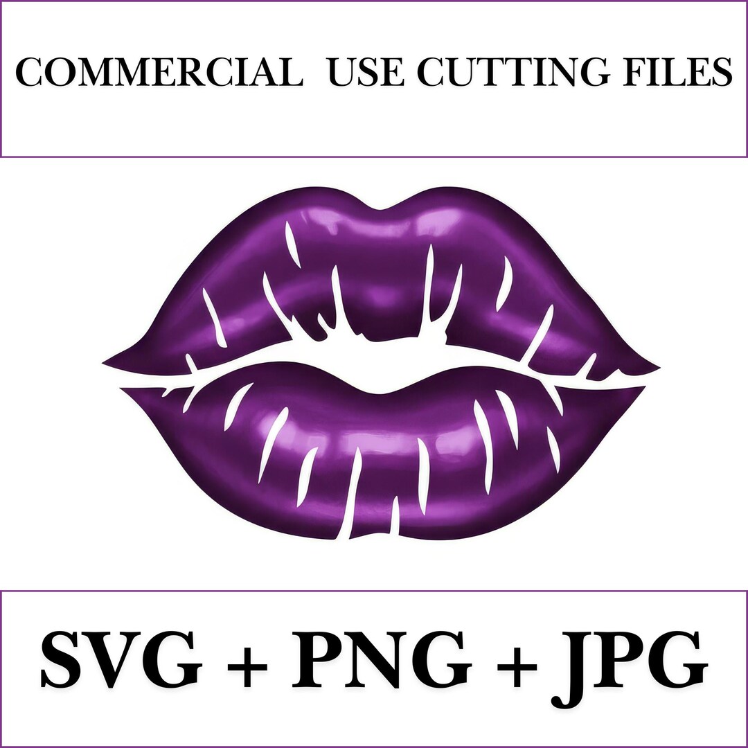 Purple Lips SVG | Beauty, Fashion Clipart (digital Download) - Etsy