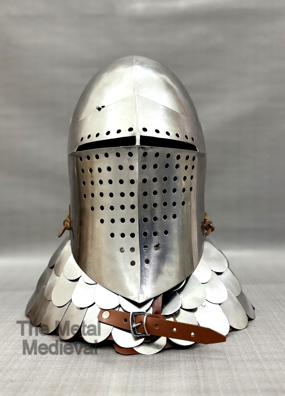 Battle Knight Helmet Bascinet Closed Medieval Steel | LARP & Cosplay ...