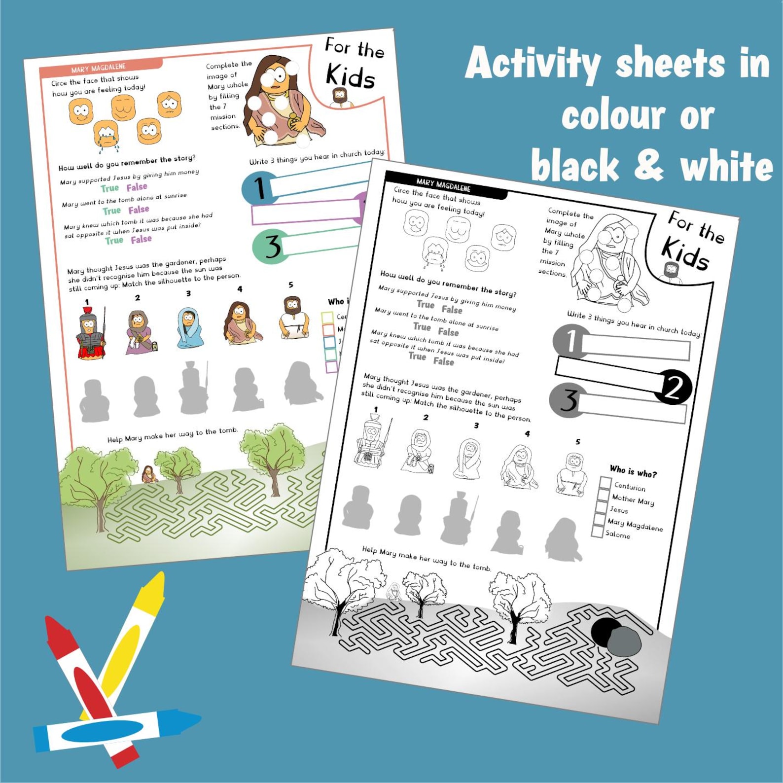 Easter Pew Pack With Activity Sheet, Colouring Page and Two Crafts ...