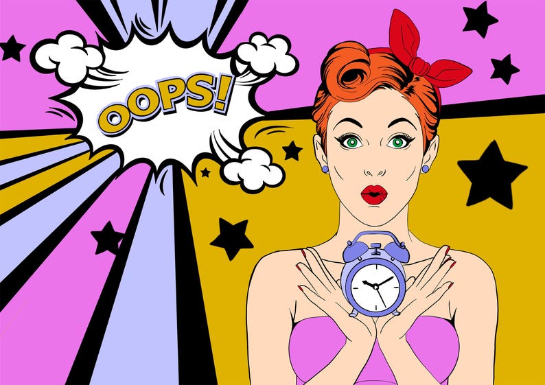 Oops Comic Girl Pop Art Print, Retro Modern Decor (digital Download) - Etsy