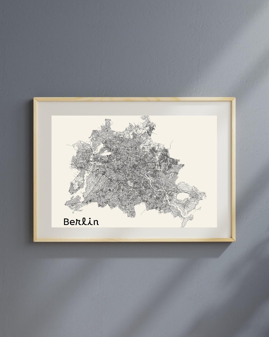 Berlin City Map Art Printable, Minimalist Black Line Art (digital ...