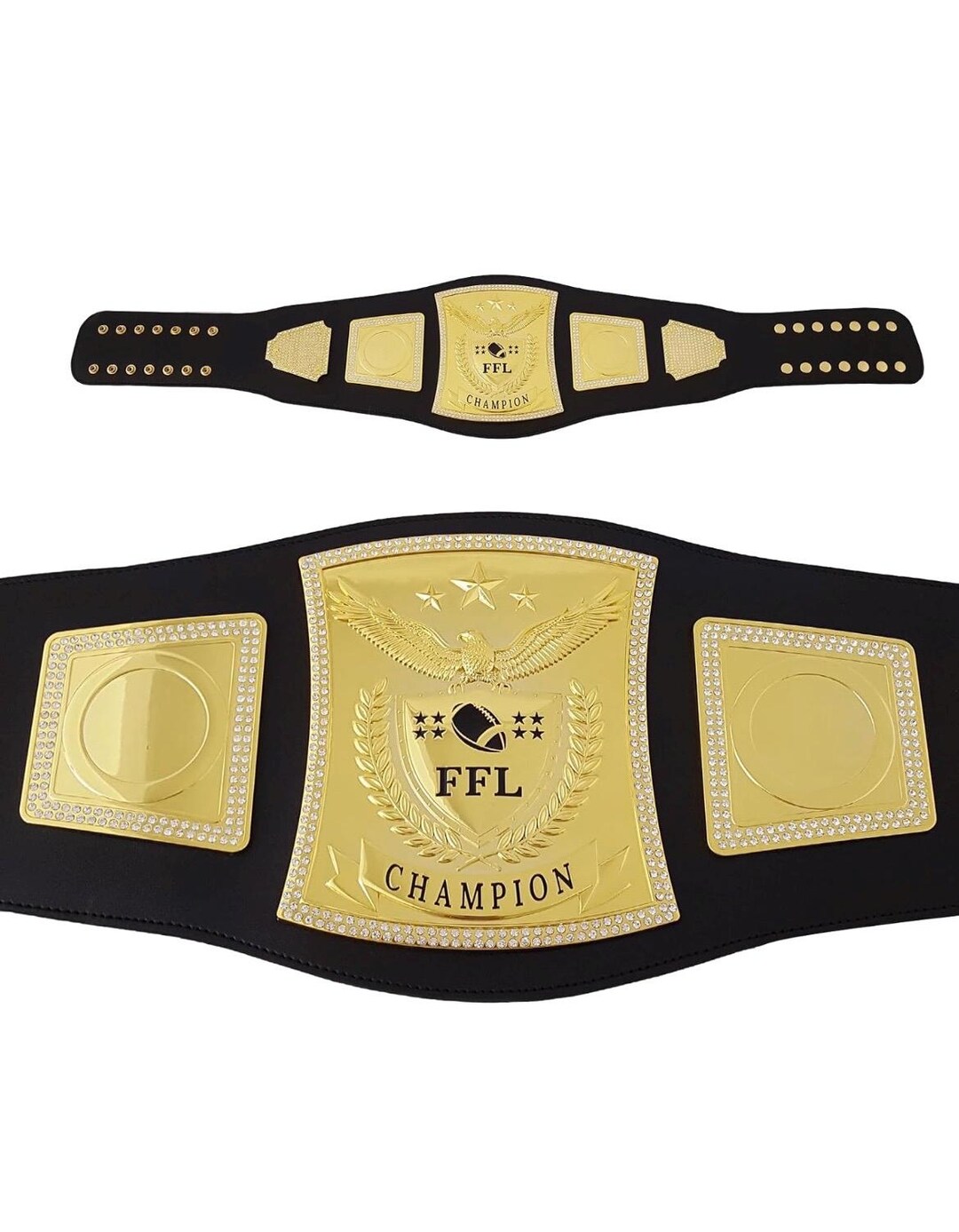 Fantasy Football Championship Belt FFL Champion Trophy Gold Plated ...