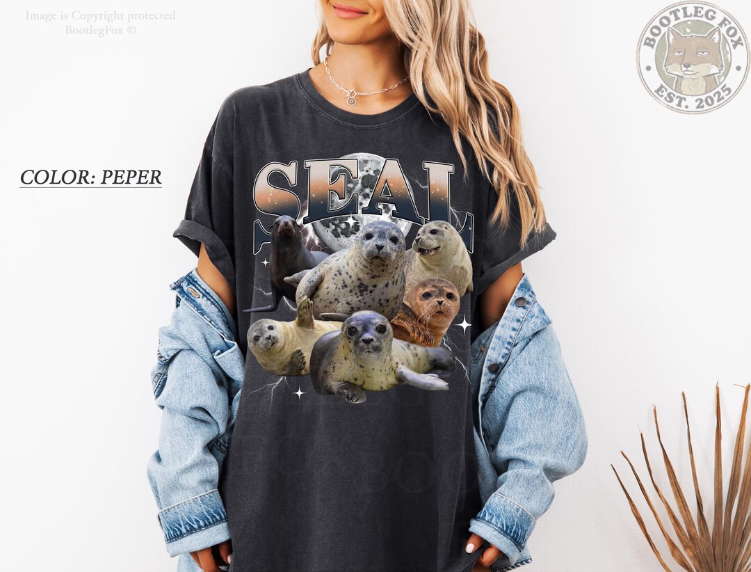 Baby Seals Vintage Graphic T-shirts, Retro Sea Dog Bootleg T-shirt ...