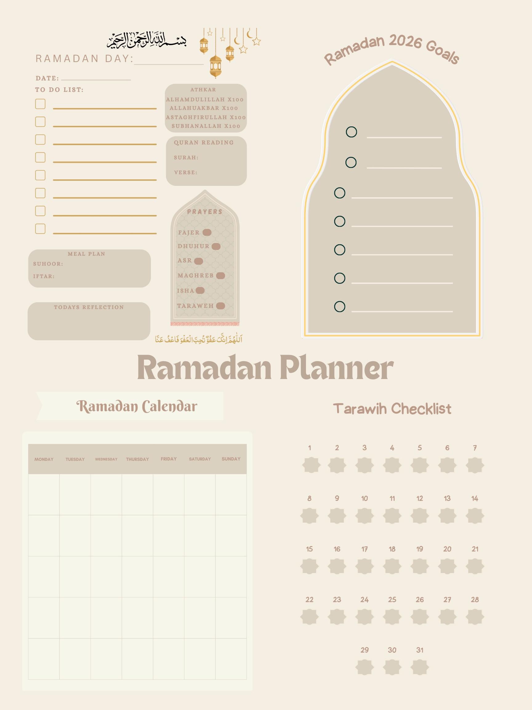 Ramadan Planner | Daily Ibadah, Goals & Reflection Journal (digital ...